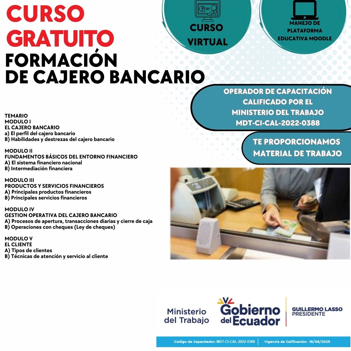 FORMACIÓN DE CAJEROS BANCARIOS